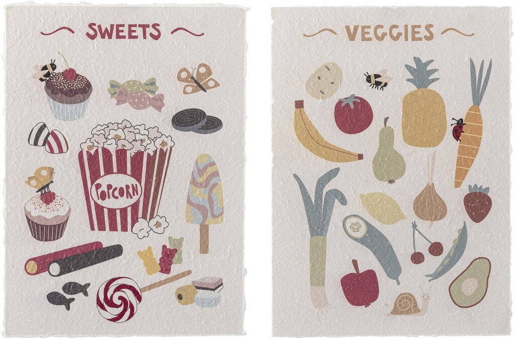 Køb Bloomingville Mini Papio Plakat 2 stk. 26x35 cm, Gul