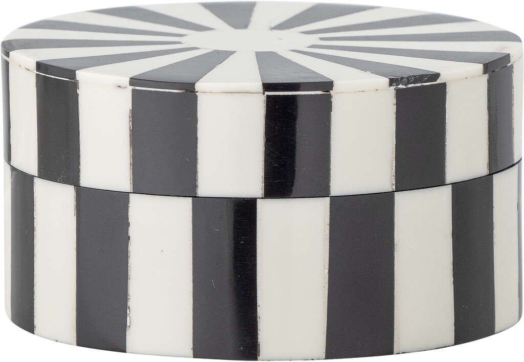 Bloomingville Ilana Æske m. Låg Ø11,5 cm, Sort - Opbevaringsæsker - WWW.HJEM.DK ApS