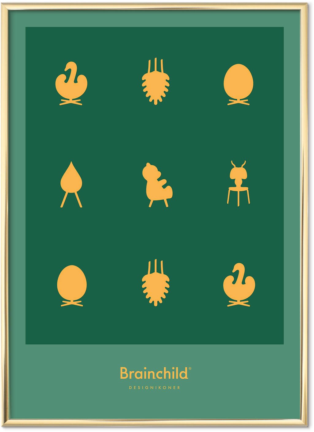 Brainchild Designikoner Plakat 40x30 cm, Grøn - Plakater 30x40 cm - WWW.HJEM.DK ApS