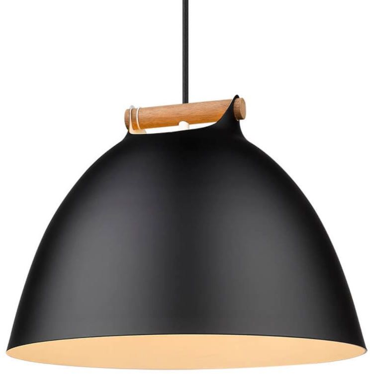 Halo Design Århus Pendel Ø40 cm, Sort/Træ - Pendler - WWW.HJEM.DK ApS