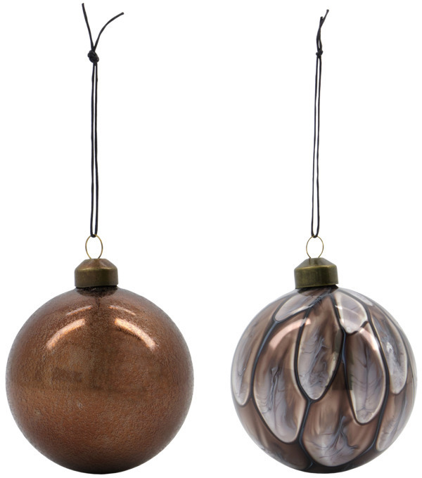 House Doctor Runy Julepynt 2 stk Ø8 cm, Brun - Juleornamenter - WWW.HJEM.DK ApS