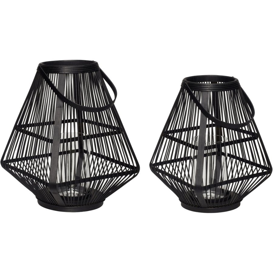 Hübsch Alchemy Lanterner 2 stk, Sort - Lanterner - WWW.HJEM.DK ApS