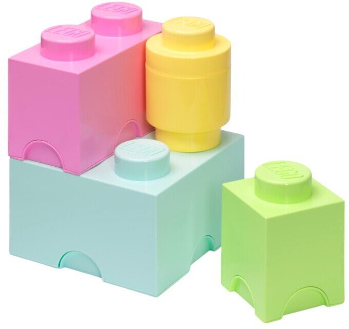 LEGO Opbevaringsklods 4 stk, Pastel - LEGO Opbevaring - WWW.HJEM.DK ApS
