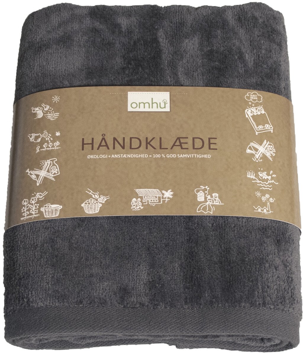 OMHU Håndklæde 50x100 cm, Mørk Grå - Håndklæder - WWW.HJEM.DK ApS