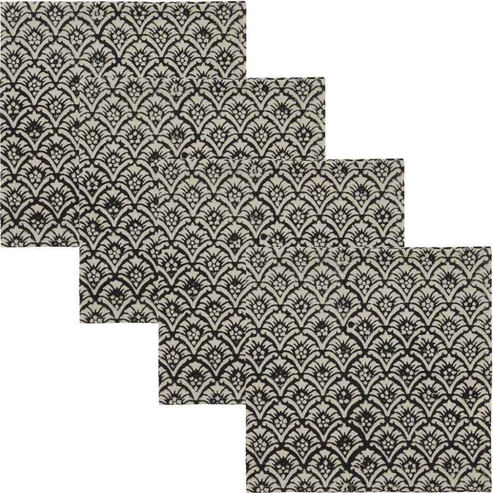 Køb House Doctor Join Stofserviet 4 stk. 40x40 cm, Sort/Off-White ...