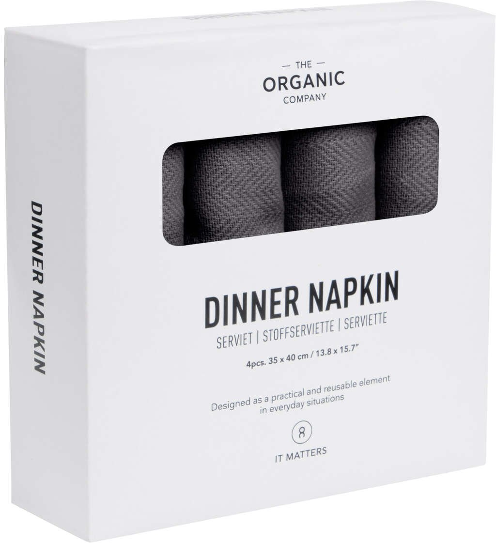 Køb The Organic Company Stofserviet 4 stk. 35x40 cm, Mørkegrå