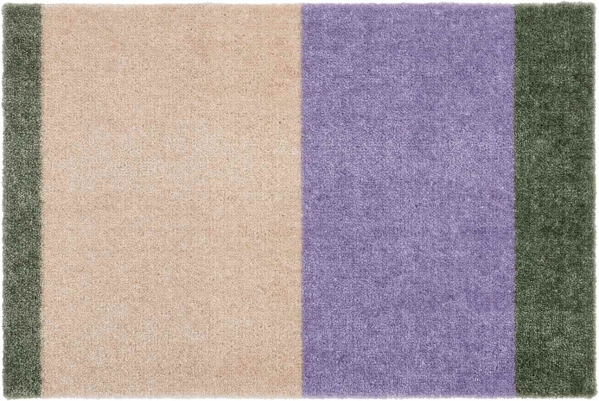 Køb Tica Copenhagen Stripes Horisontal Gulvmåtte 40x60 cm, Lilla/Ivory/Grøn