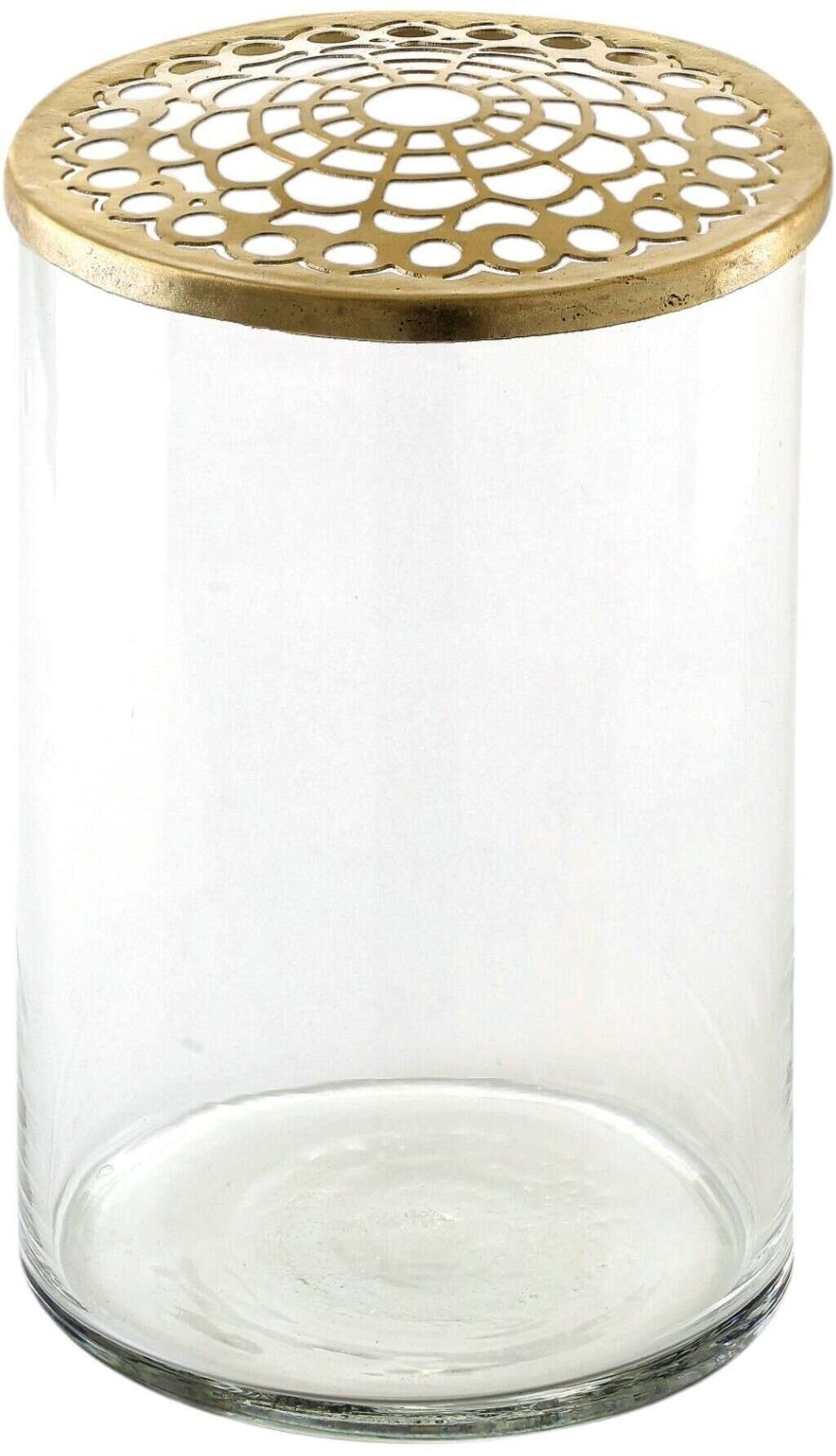 Villa Collection Elva Vase m. Messinglåg H15,5 cm, Klar/Messing - Vaser - WWW.HJEM.DK ApS