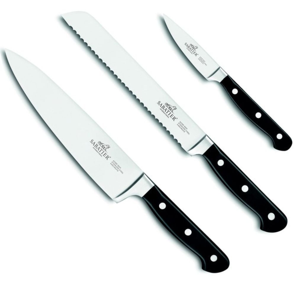 Lion Sabatier Pluton Knivsæt 3 Dele, Stål/Sort - Knivsæt - WWW.HJEM.DK ApS
