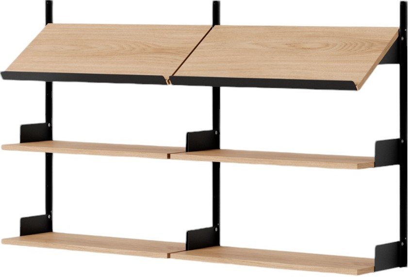 New Works Office Reol 90x160 cm, Sort/Egetræsfinér - Bogreoler - WWW ...