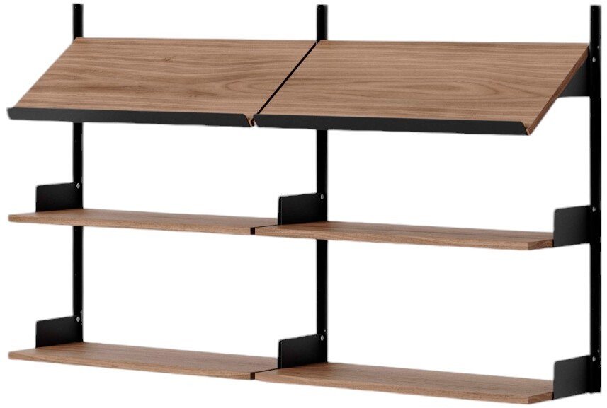 New Works Office Reol 90x160 cm, Valnødfinér - Bogreoler - WWW.HJEM.DK ApS