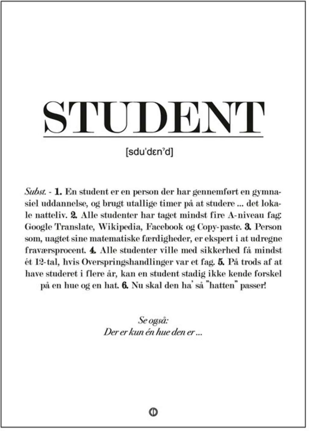 Citatplakat Student Definition 70x100 cm - Plakater 70x100 cm - WWW ...